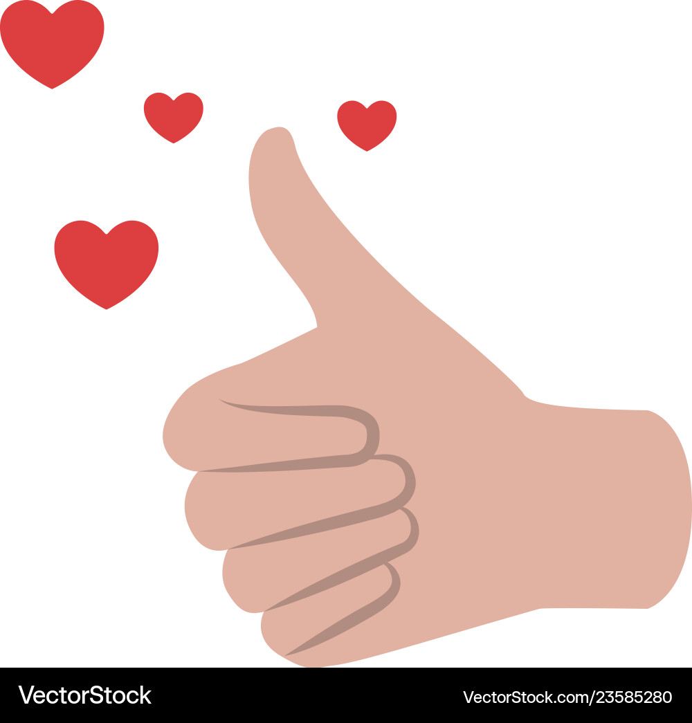 Approved hand with heart isolated icon Royalty Free Vector