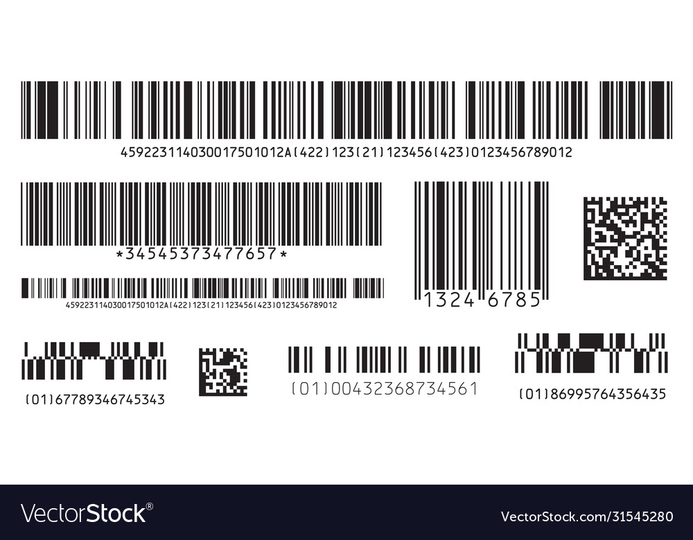 Bar code icon set modern flat barcode can Vector Image