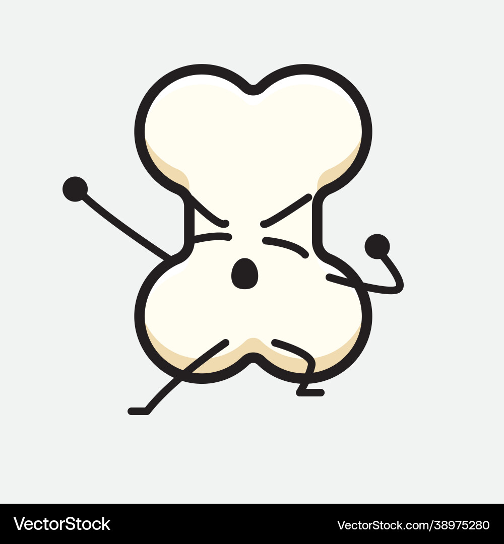 Bone character with cute face and simple body Vector Image