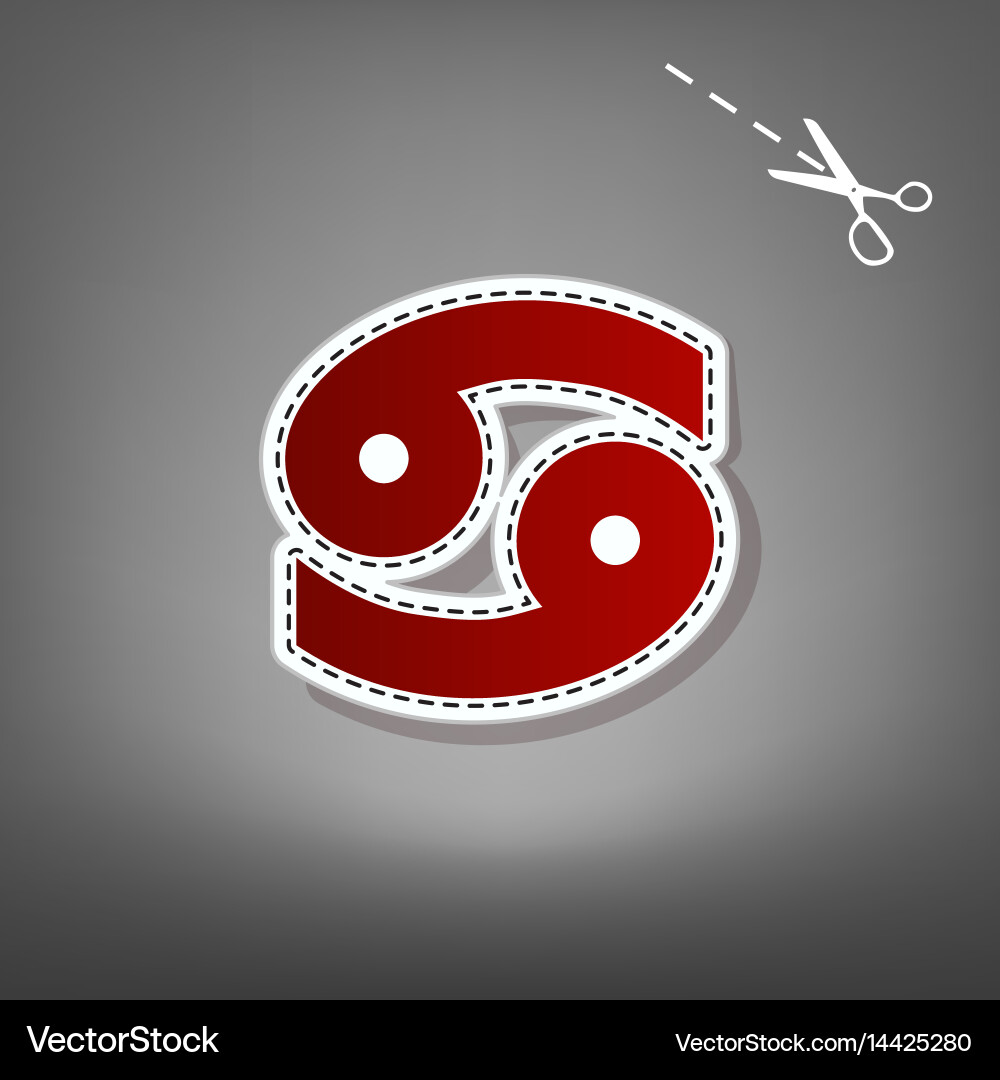 Cancer sign red icon Royalty Free Vector Image