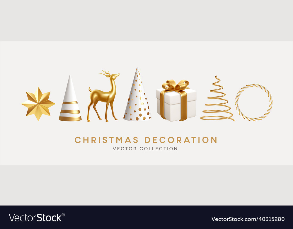 Christmas decorations collection set Royalty Free Vector