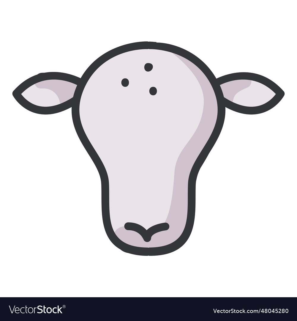 Cow icon flat Royalty Free Vector Image - VectorStock Cow icon flat Royalty Free Vector Image - VectorStock