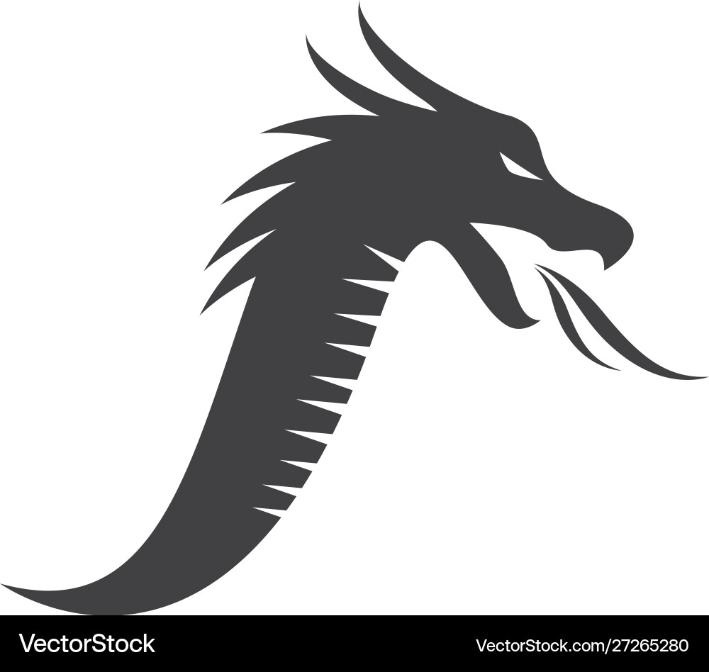 Dragon head logo icon Royalty Free Vector Image