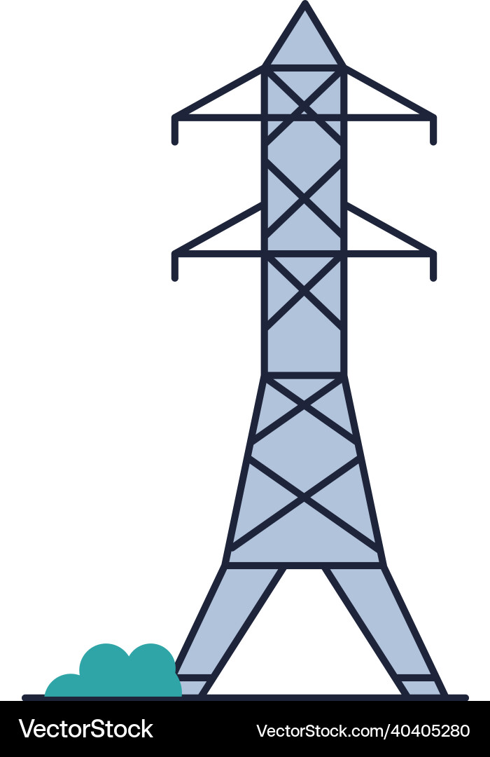 Electric tower line icon isolated on white Vector Image