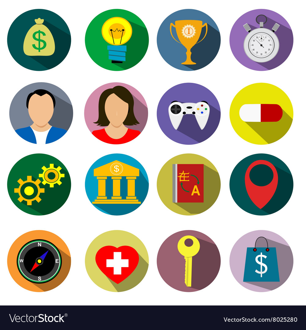 Flat design modern icons set Royalty Free Vector Image
