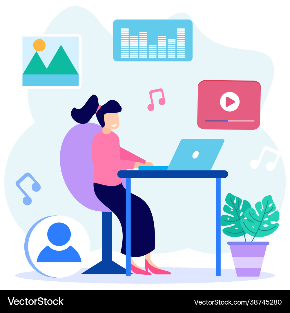 Graphic cartoon character freelance Royalty Free Vector