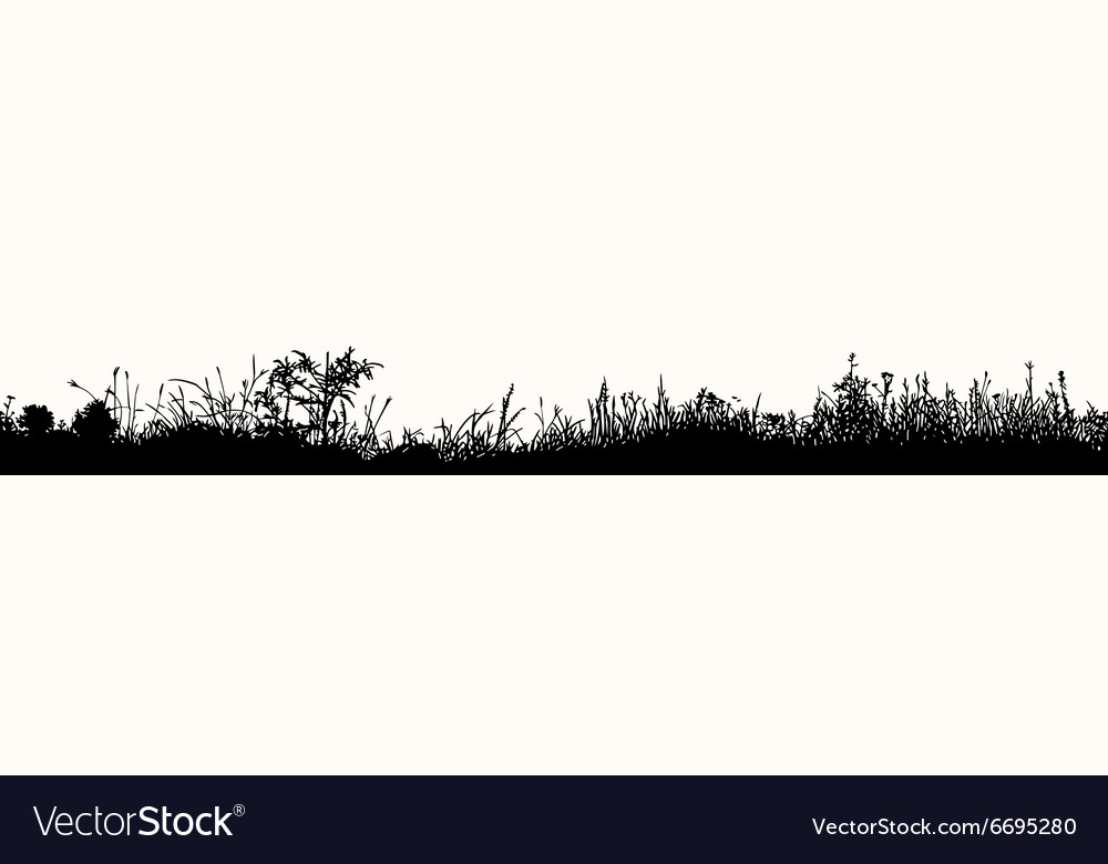 Grass horizontal seamless pattern Royalty Free Vector Image