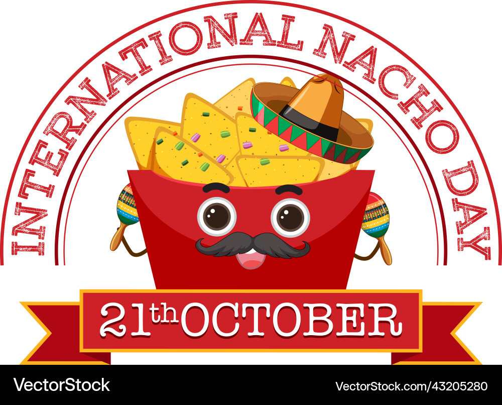 International nacho day poster design Royalty Free Vector
