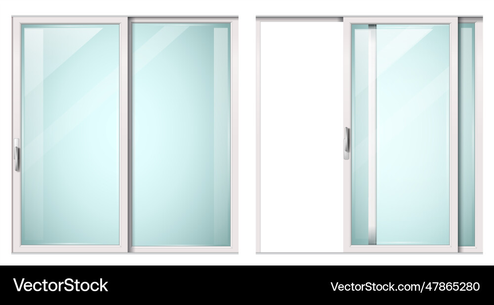 Modern sliding metal white door Royalty Free Vector Image