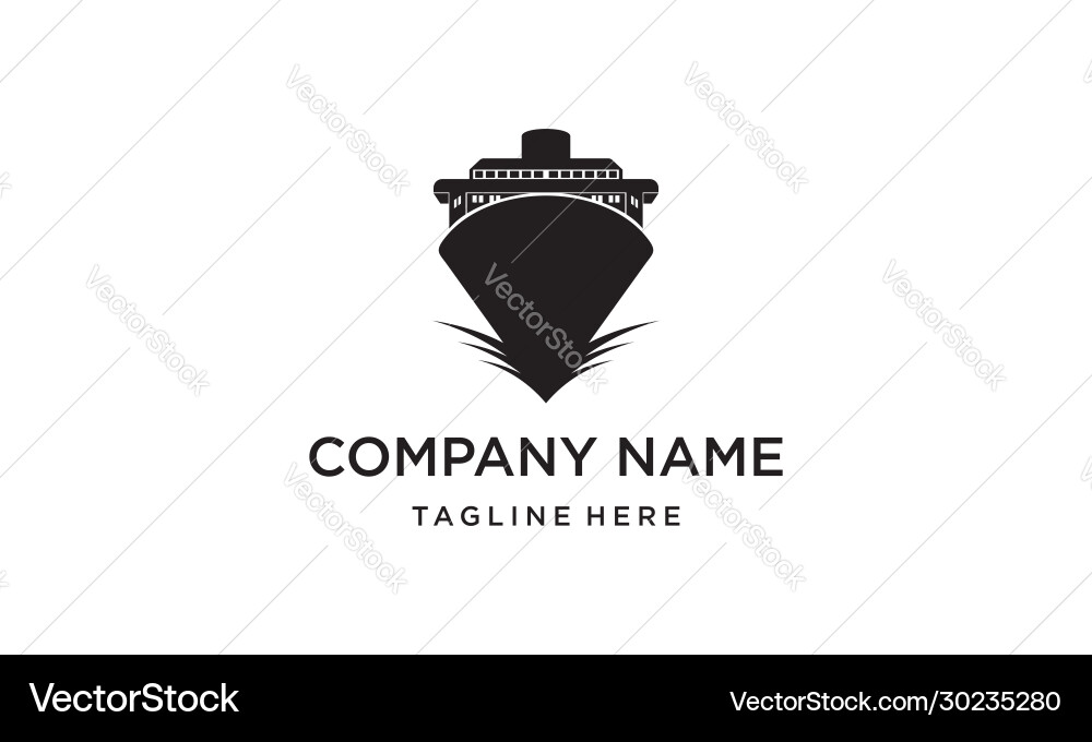 Ship or boat or vessel logo design concept Vector Image