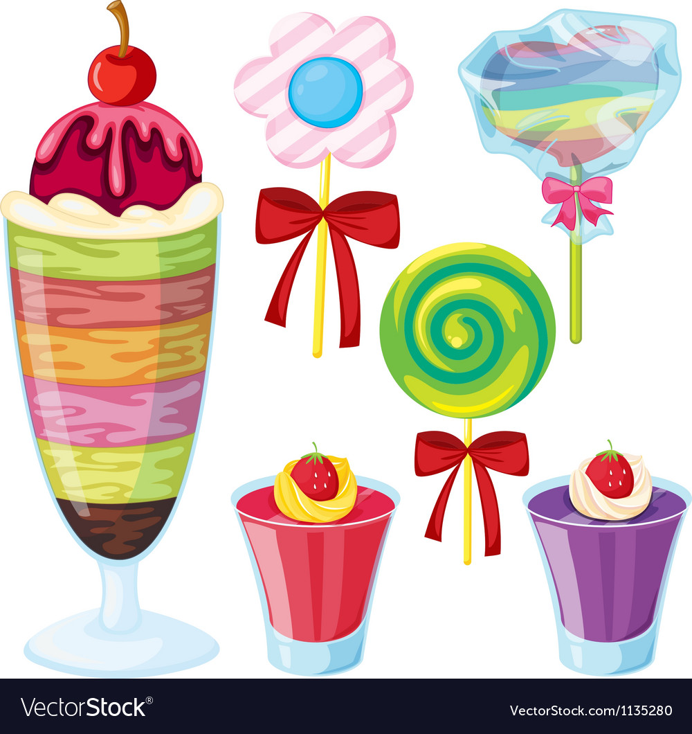 Various sweets Royalty Free Vector Image - VectorStock