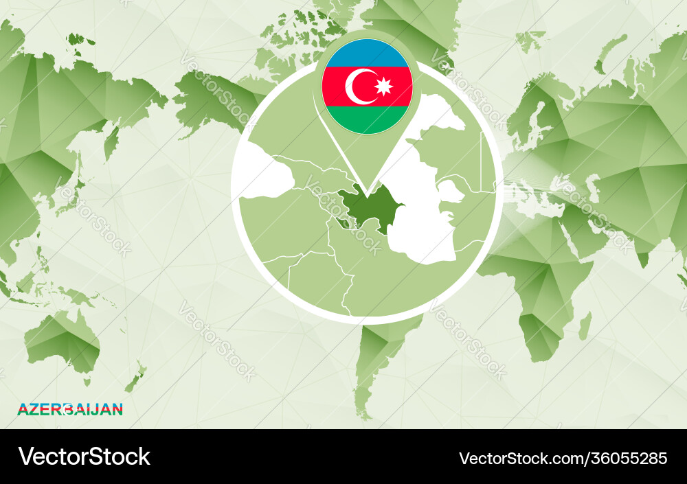 America centric world map with magnified Vector Image
