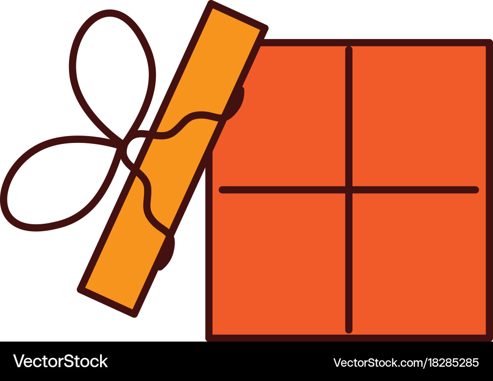 Birthday gift box wrapped ribbon decoration Vector Image