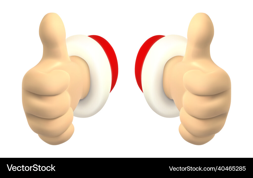 Cartoon character hand shows ok finger gestures Vector Image