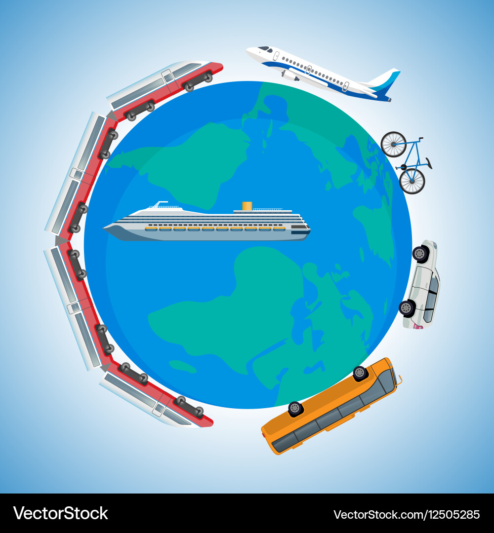 Cartoon fast kinds transportation vehicles Vector Image
