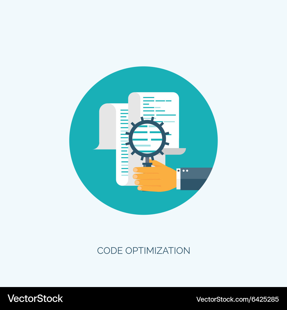 Code optimization flat Royalty Free Vector Image
