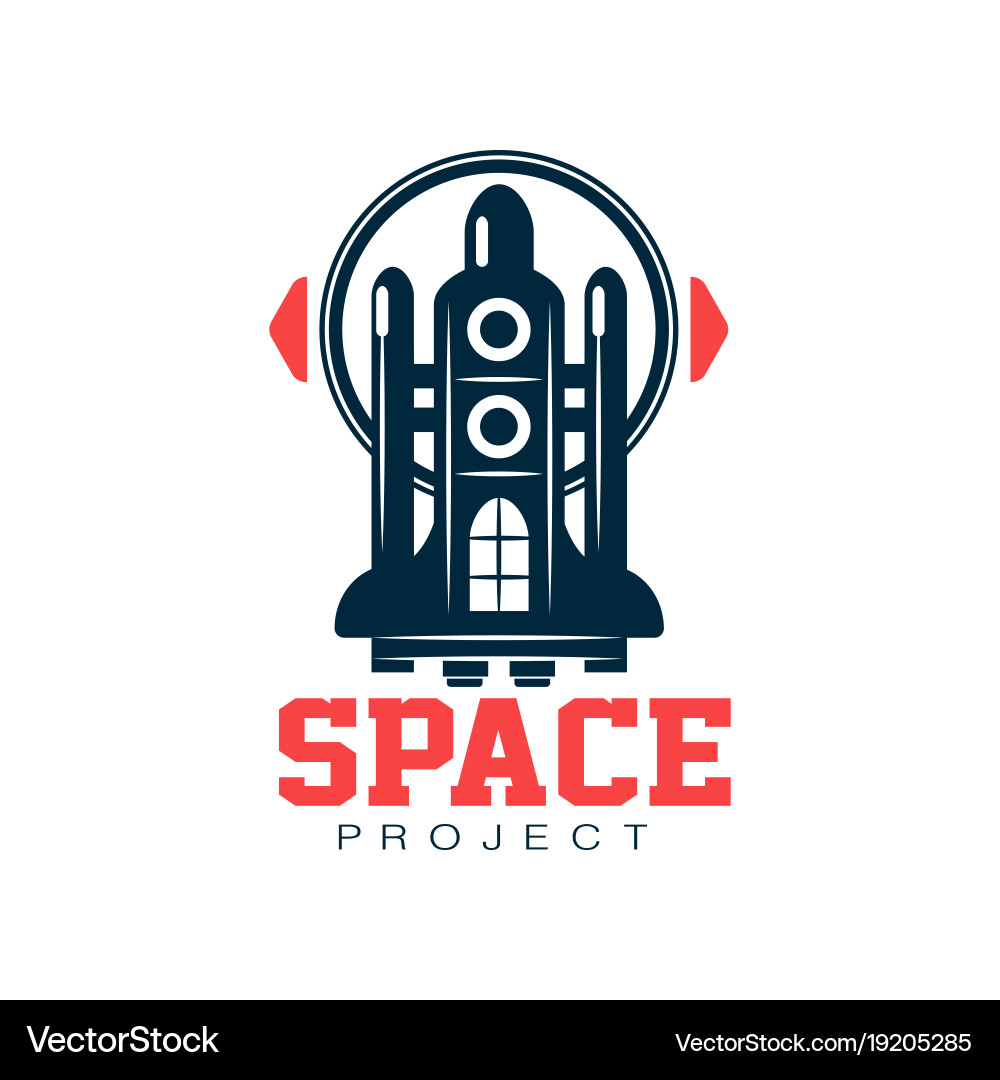 Creative logo design of cosmic shuttle scientific Vector Image