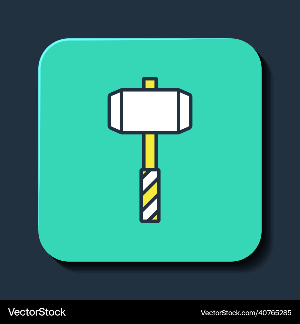 Filled outline medieval battle hammer icon Vector Image