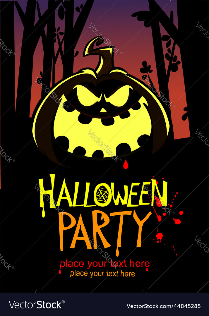 Halloween pumpkin head with scary face expression Vector Image Halloween pumpkin head with scary face expression Vector Image