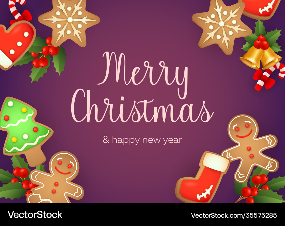 Merry christmas greeting card design Royalty Free Vector