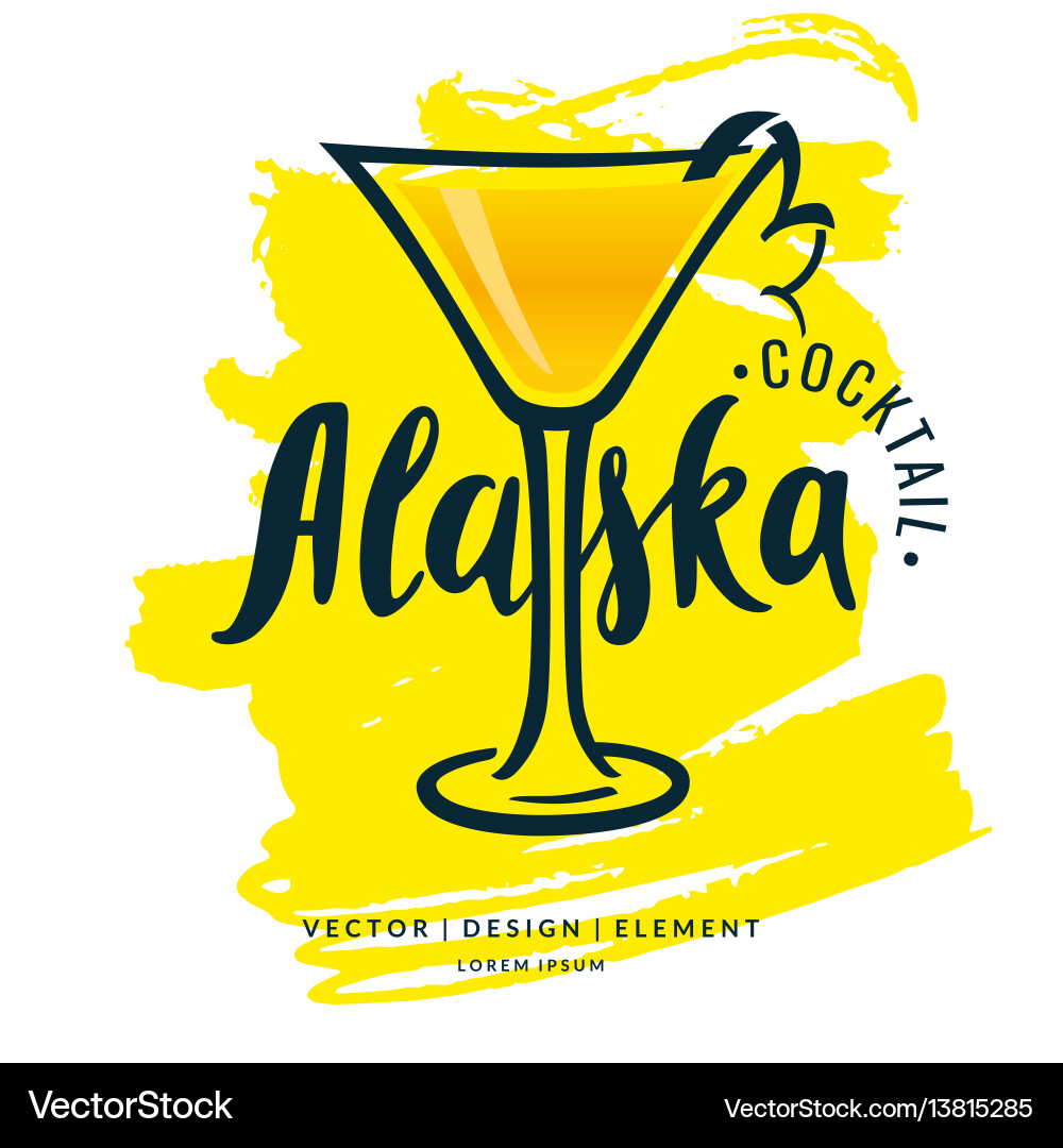 Modern hand drawn lettering label for alcohol Vector Image