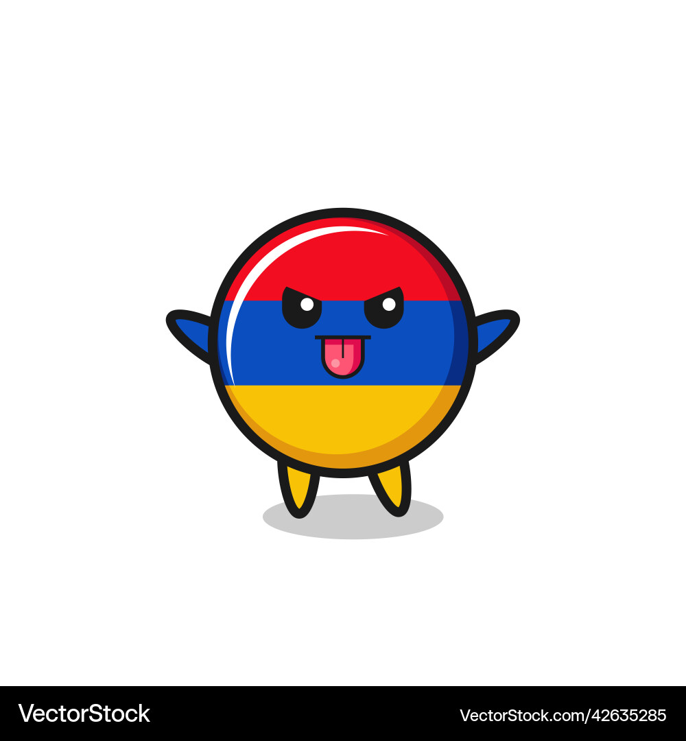 Naughty armenia flag character in mocking pose Vector Image