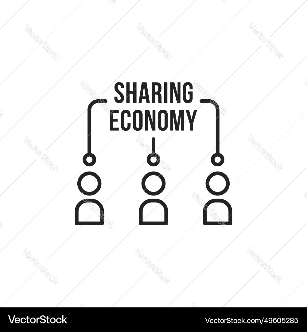 Simple thin line people like sharing economy Vector Image