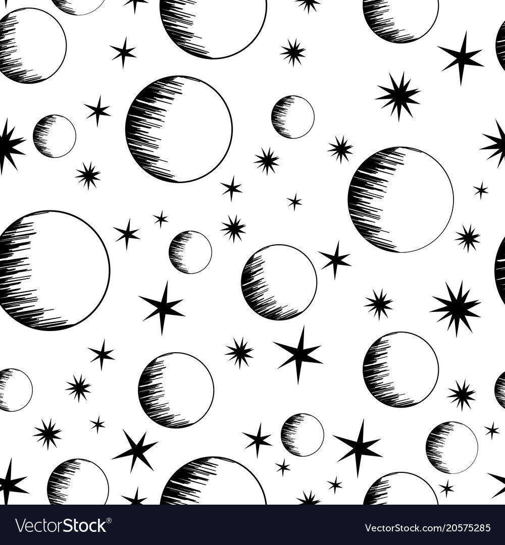 Space planets pattern Royalty Free Vector Image