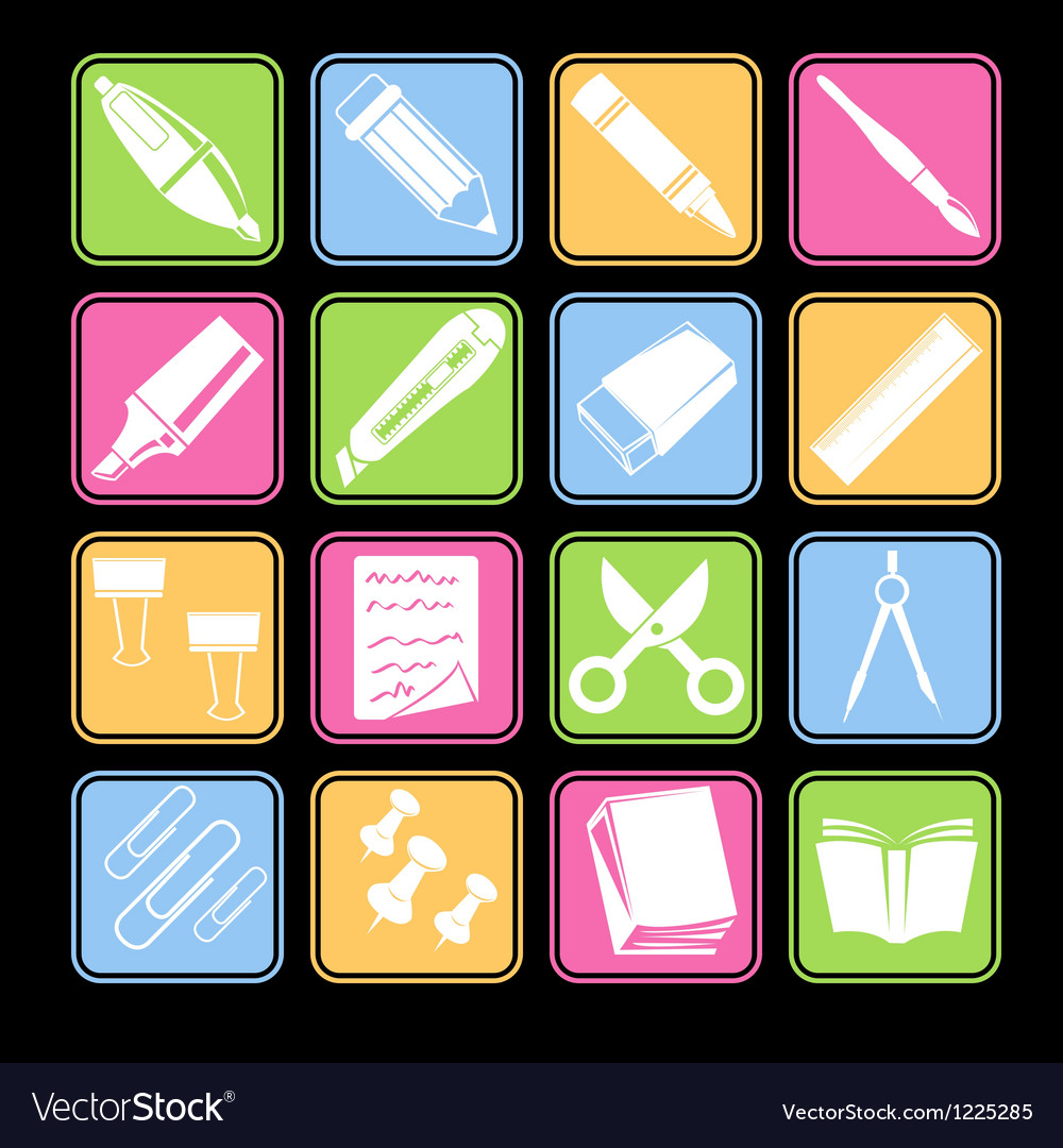 Stationery icon basic style Royalty Free Vector Image