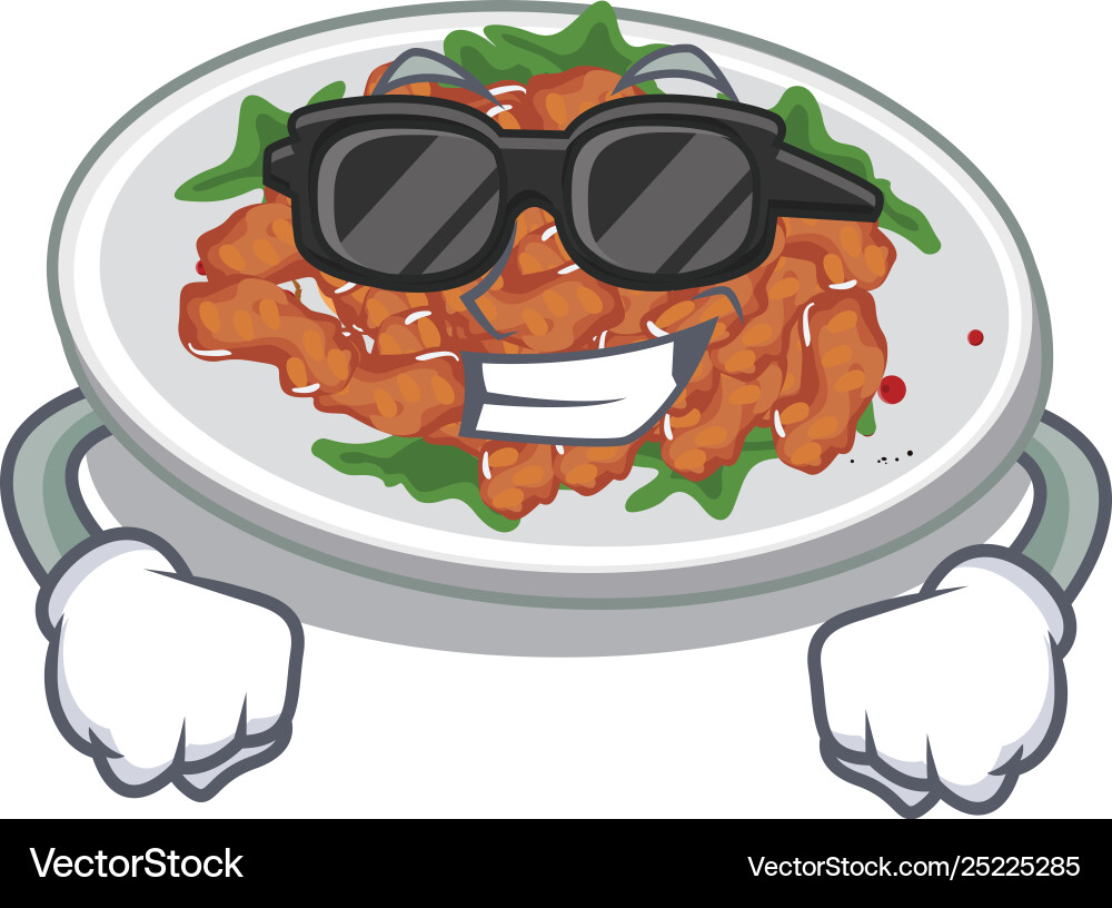 Super cool sesame chicken isolated with the Vector Image