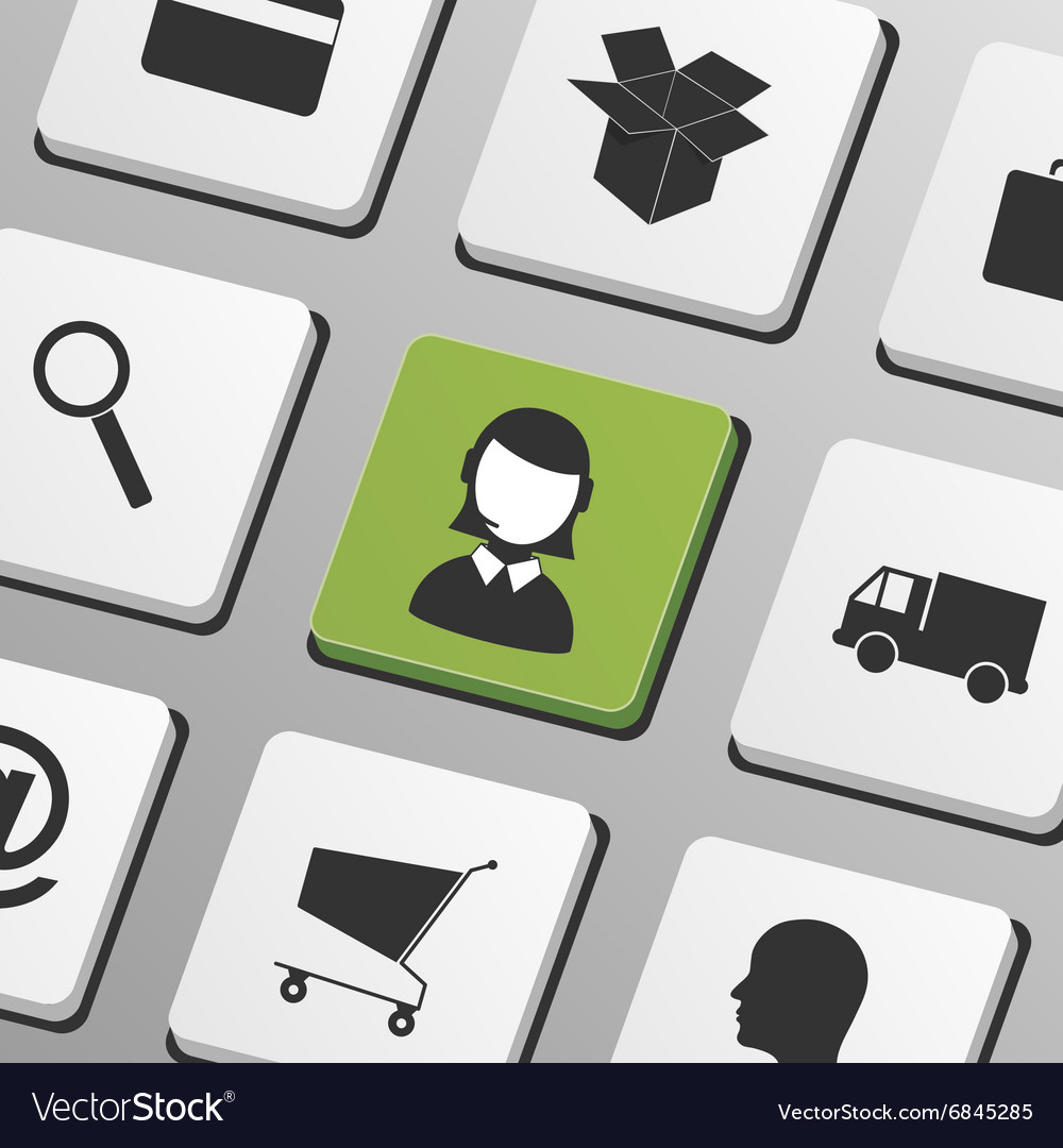 Support button on keyboard Royalty Free Vector Image