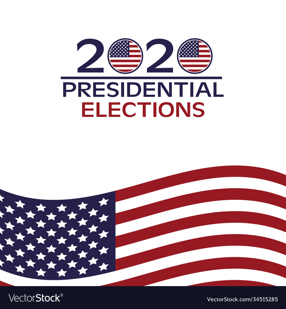 Usa elections day poster with flag and lettering Vector Image