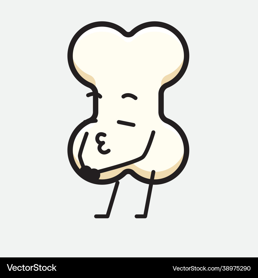 Bone character with cute face and simple body Vector Image