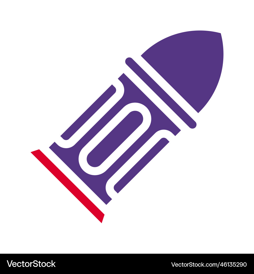 Bullet icon solid red purple style military army Vector Image