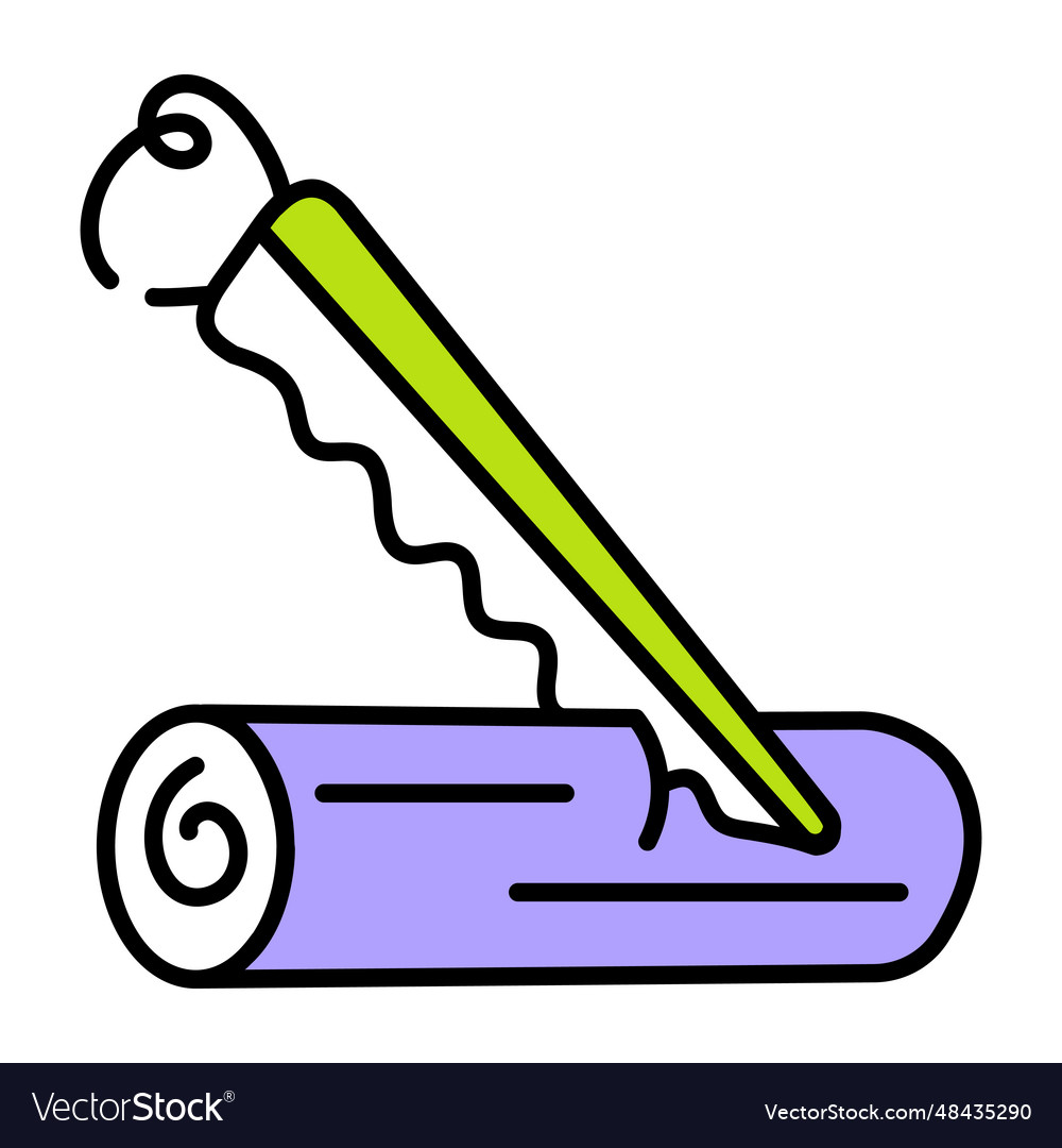 Cutting log Royalty Free Vector Image - VectorStock