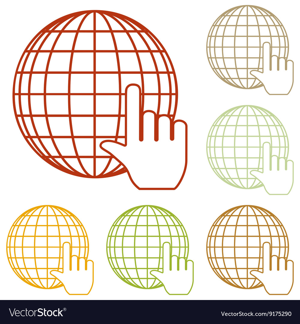 Earth Globe With Cursor Royalty Free Vector Image