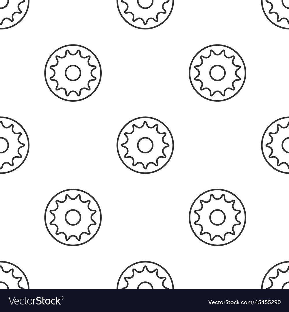 Grey line chakra icon isolated seamless pattern Vector Image