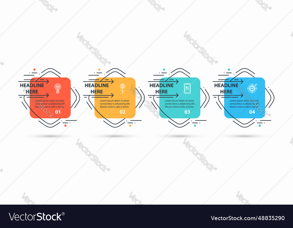 Infographic design template with 4 steps Vector Image