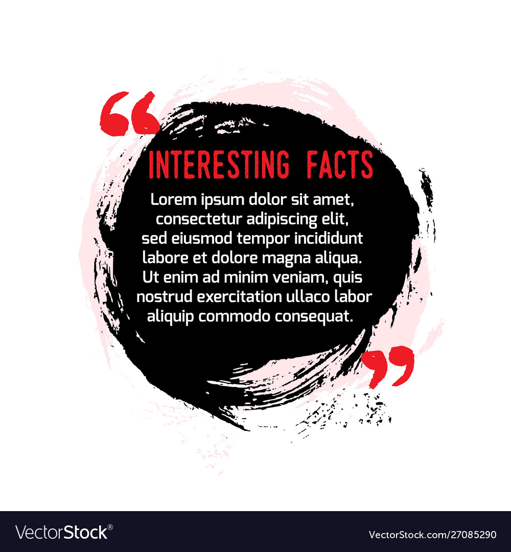 Interesting facts in quote stain icon fun fact Vector Image Interesting facts in quote stain icon fun fact Vector Image
