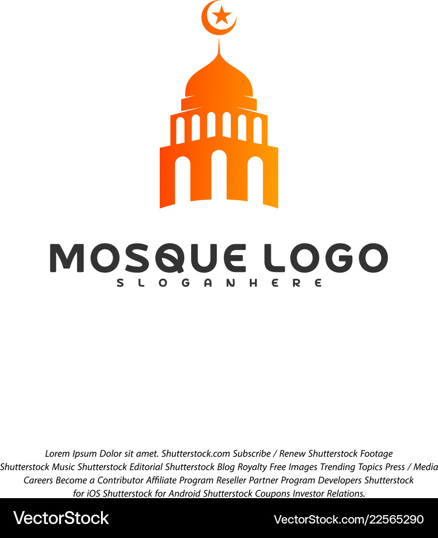 Islamic logo design mosque template muslims Vector Image