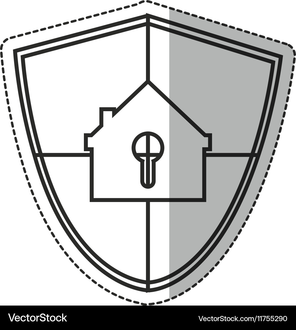 Isolated house inside shield design Royalty Free Vector