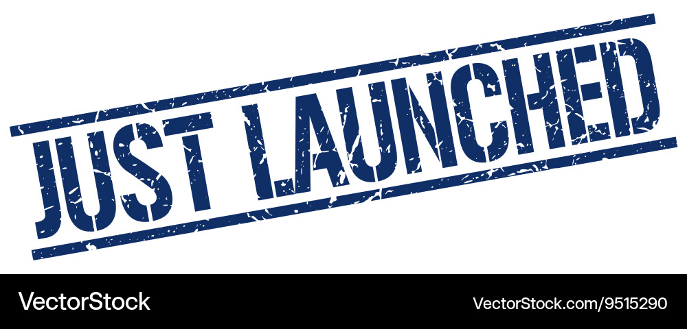 Just launched stamp Royalty Free Vector Image - VectorStock
