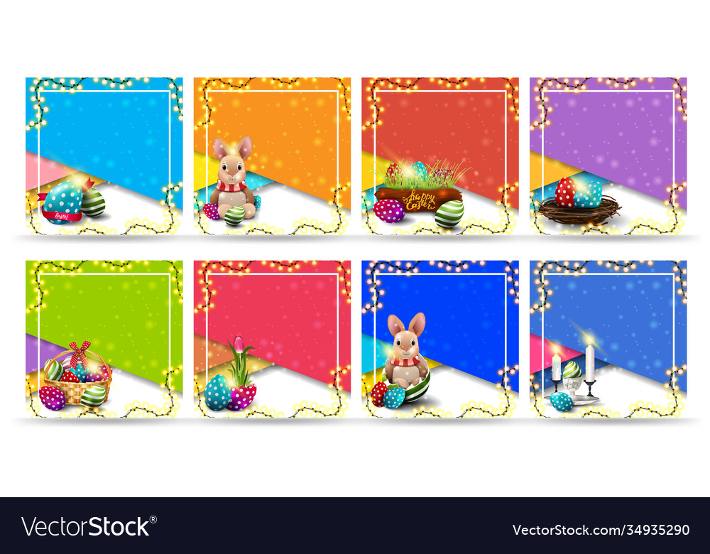 Large collection easter square templates Vector Image
