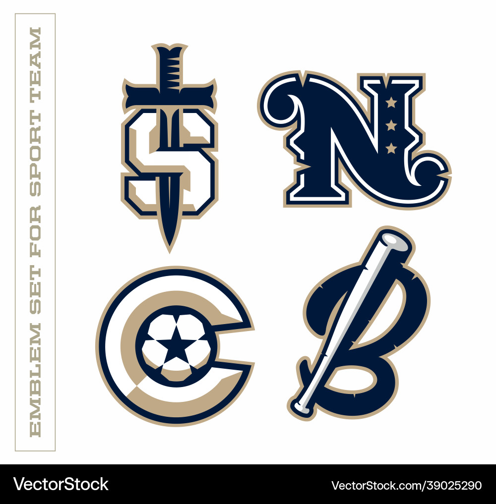 Modern professional letter emblems for sport teams