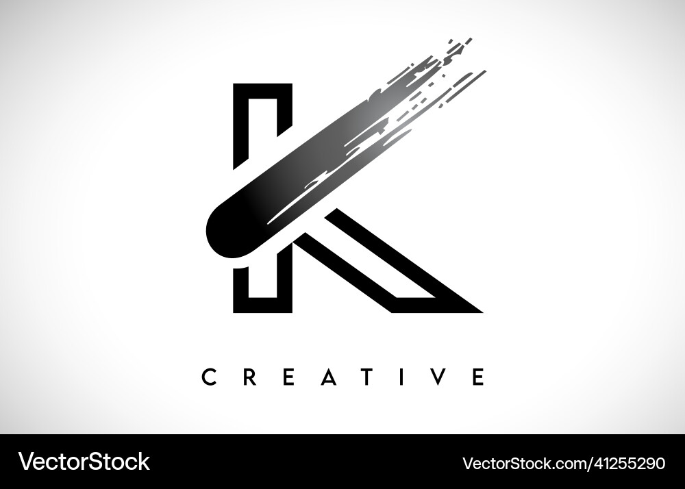 Outline monogram letter k brush stroke design Vector Image