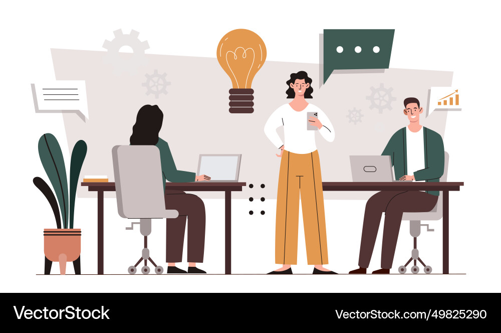 People in coworking space concept Royalty Free Vector Image