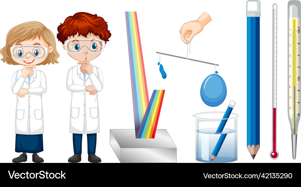 Set of equipment needed for science experiment Vector Image