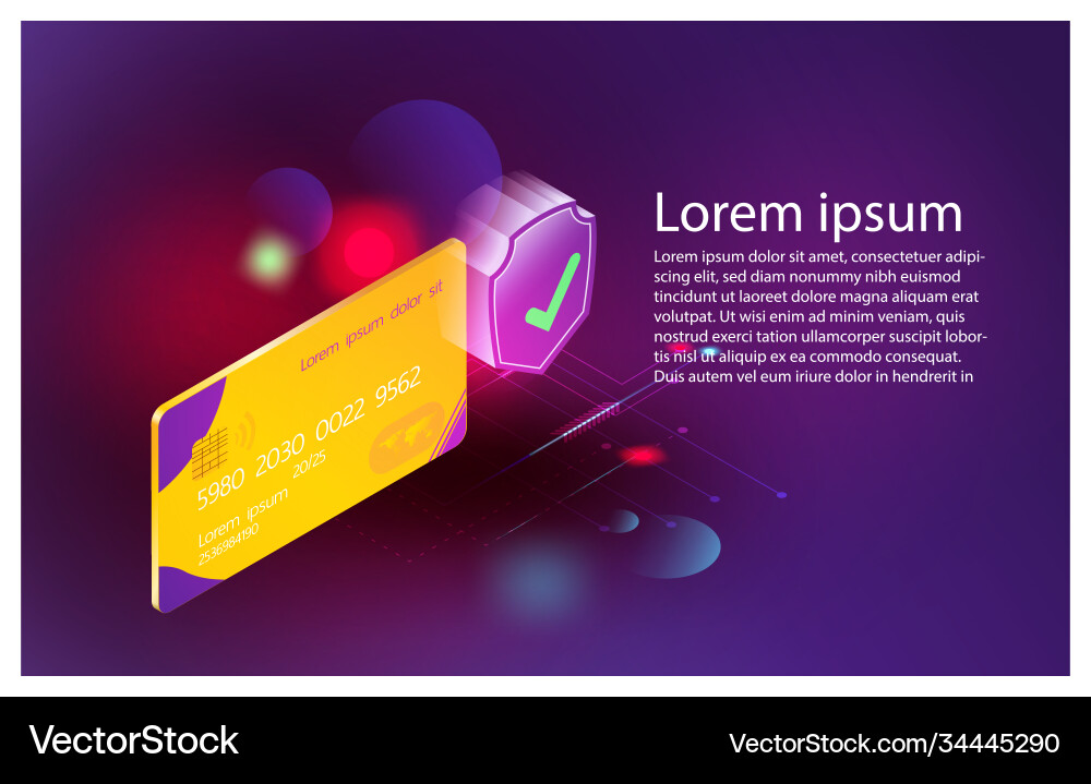 Smart security credit cards controls futuristic Vector Image