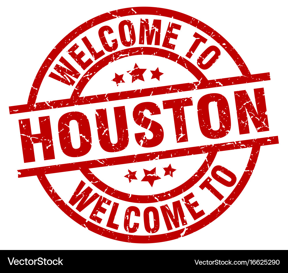 Welcome to houston red stamp Royalty Free Vector Image