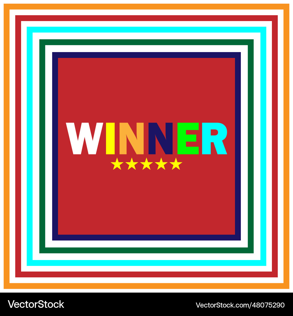Winners lottery game jackpot prize logo Royalty Free Vector